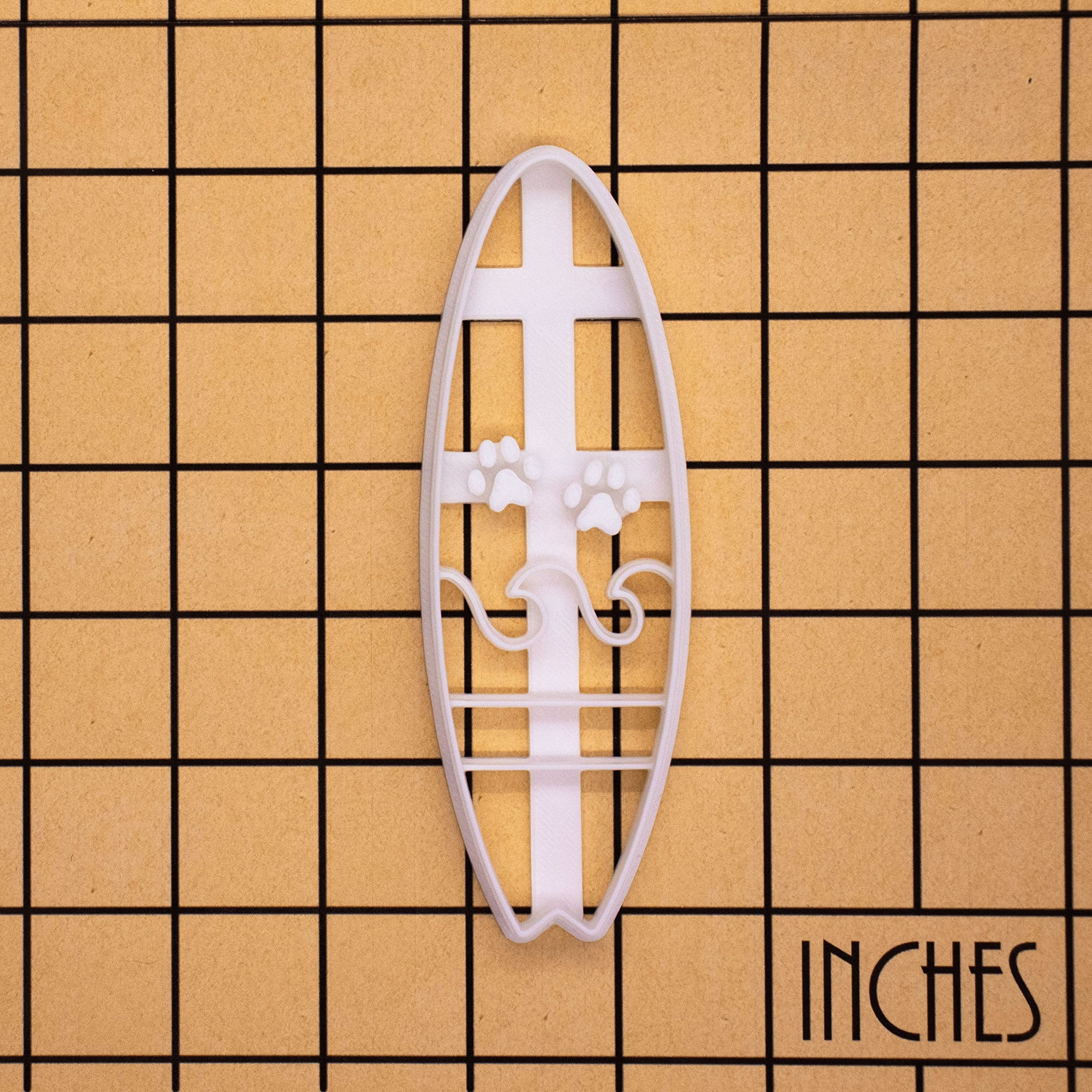 Surfboard with Paw Prints Cookie Cutter, 1 piece - Bakerlogy