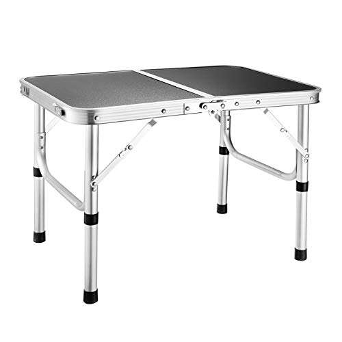 Mini Camping Table, FiveJoy Small Lightweight Adjustable Camp Table, Weatherproof and Rust Resistant Table for Outdoor Picnic Beach Backyard, Father's Day, 23.6 x 15.7 Inch