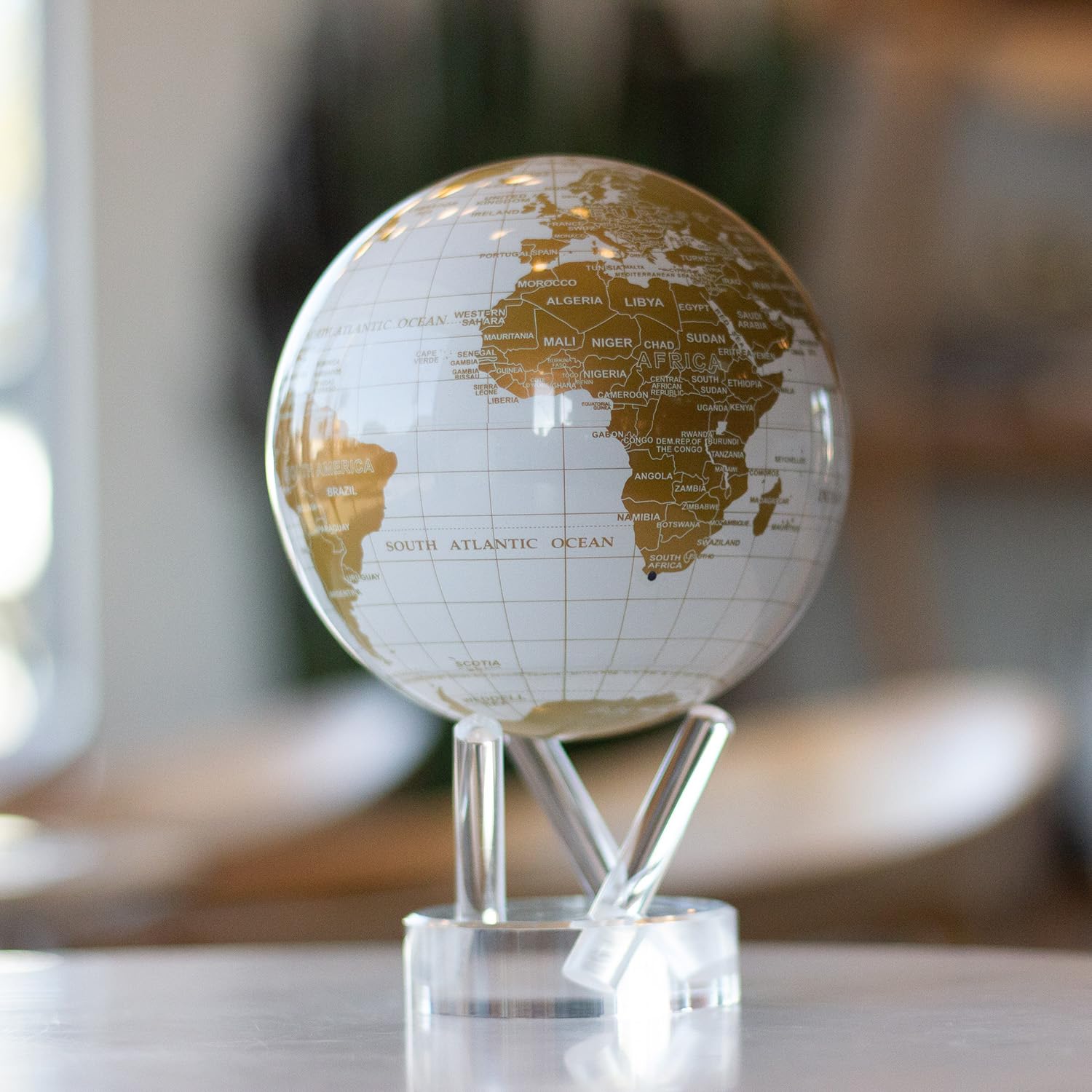 MOVA Globe Metallic White and Gold 4.5"