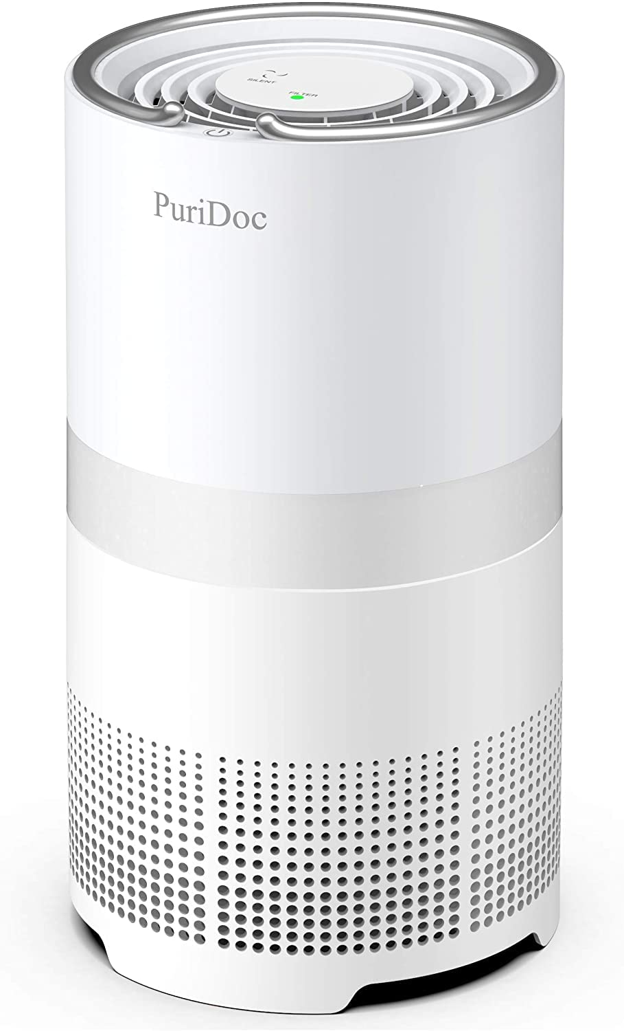 PuriDoc Air Purifier for Home with H13 True HEPA Filter Pet Air Cleaner 28dB Super Quiet Purifies 99.97% of Pet Pollen Dander Odor Smoke Ozone Free for Bedroom Living Room White 1 Pack