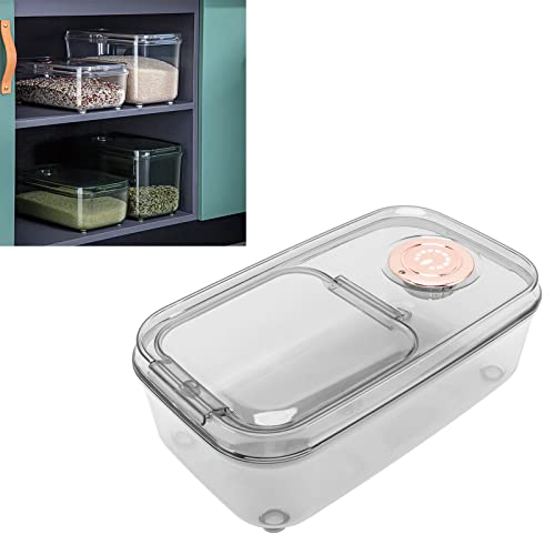 Rice Container, Transparent Rice Grain Storage Container Proof Food Bucket Container with Flip Lid Measuring Cup (5KG Transparent White) (Color : 10kg Transparent White)