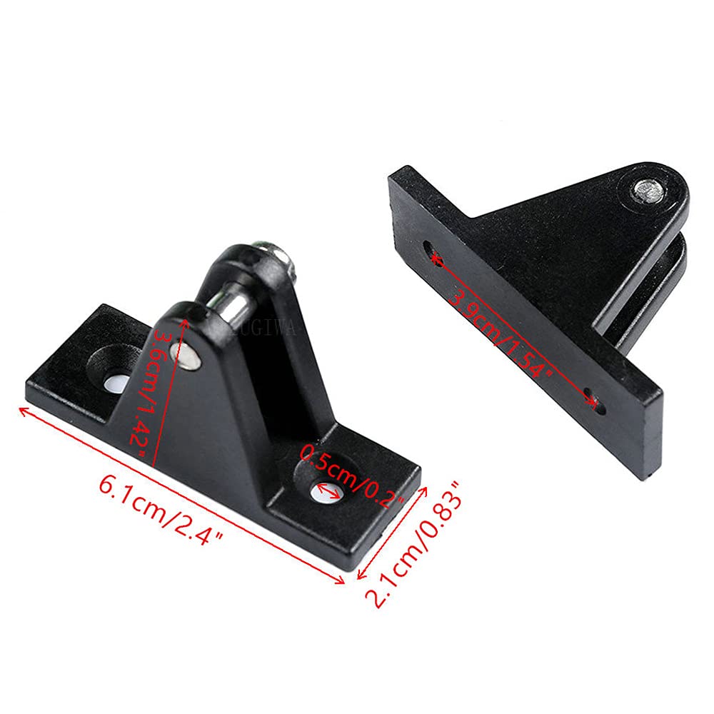 Mizugiwa Boat 3-Bow Bimini Top Black Nylon Boat Jaw Slide, Cap Eye End, Deck Hinge, Fittings 1 Inch Set