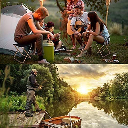 Middle Folding Stool Ultra Light Portable Outdoor Storage Bag Folding Chair Camping Ottoman for Barbecue, Fishing, Garden, Beach, Travel