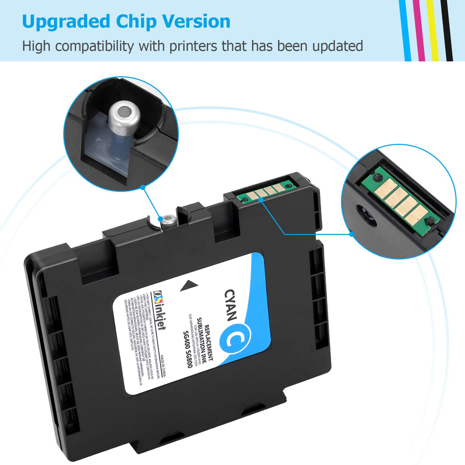 Osinkjet Sublimation Ink Cartridge Compatible for Sawgrass Virtuoso SG400 SG800 Printer (1 Black, 1 Cyan, 1 Magenta, 1 Yellow, 4-Pack)…