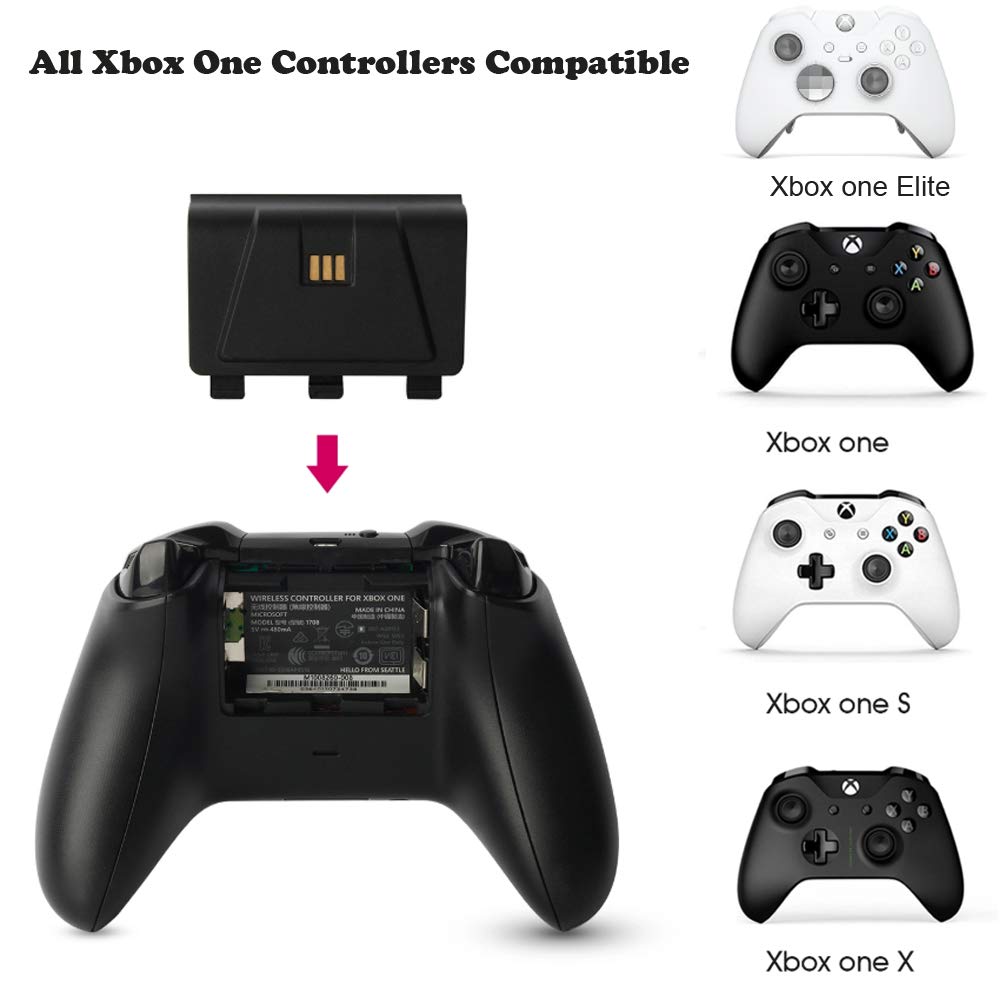 Megadream Controller Charger for XB One, Dual Dock Battery Charging Station Controller Charging Stand Dock with 2 Rechargeable 1200mAh Battery Packs for Xb one S/X/Elite, LED Indicator Light