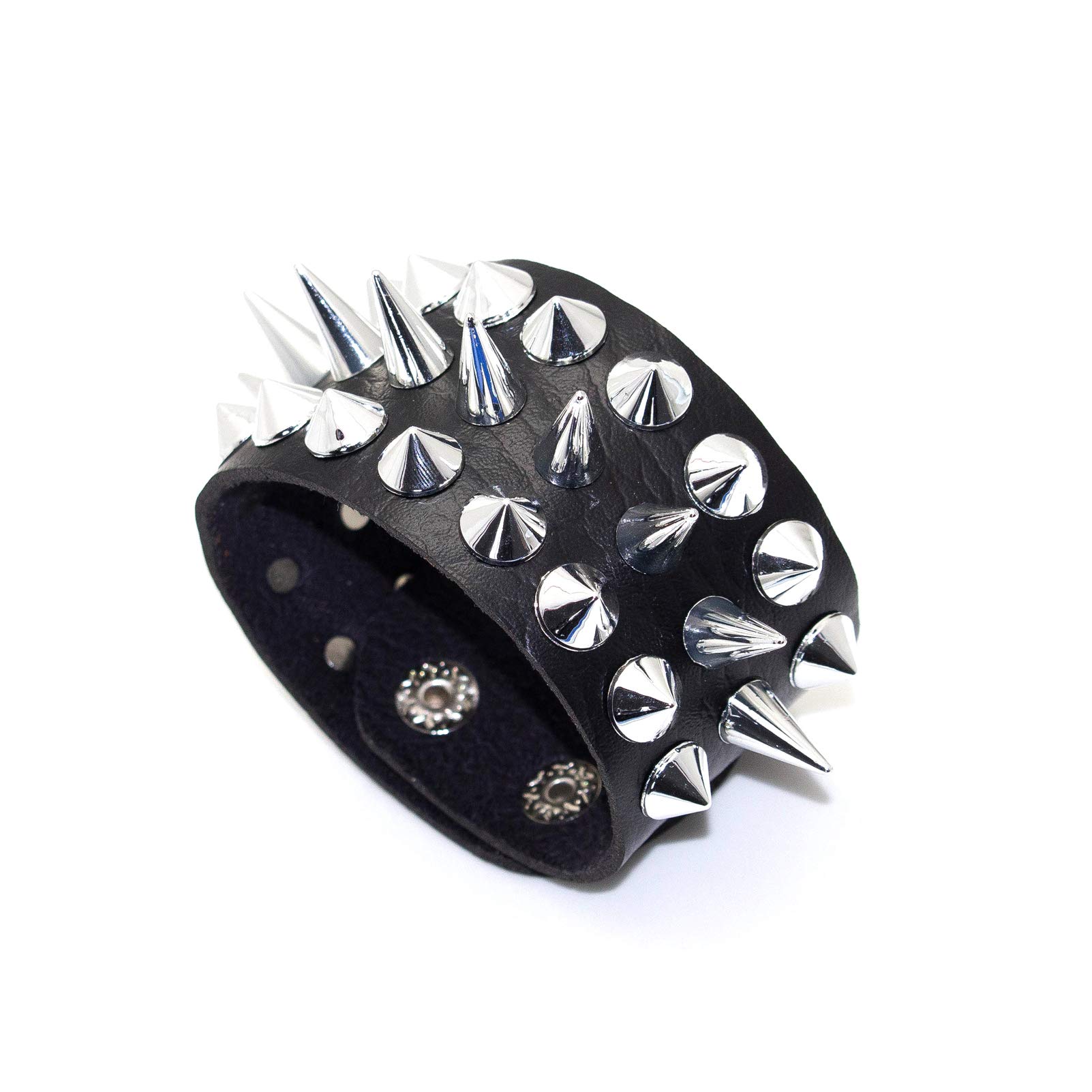 Nsitbbuery Punk Rivet Bracelet Spike Wide Leather Wristband Bracelet(ONESH)