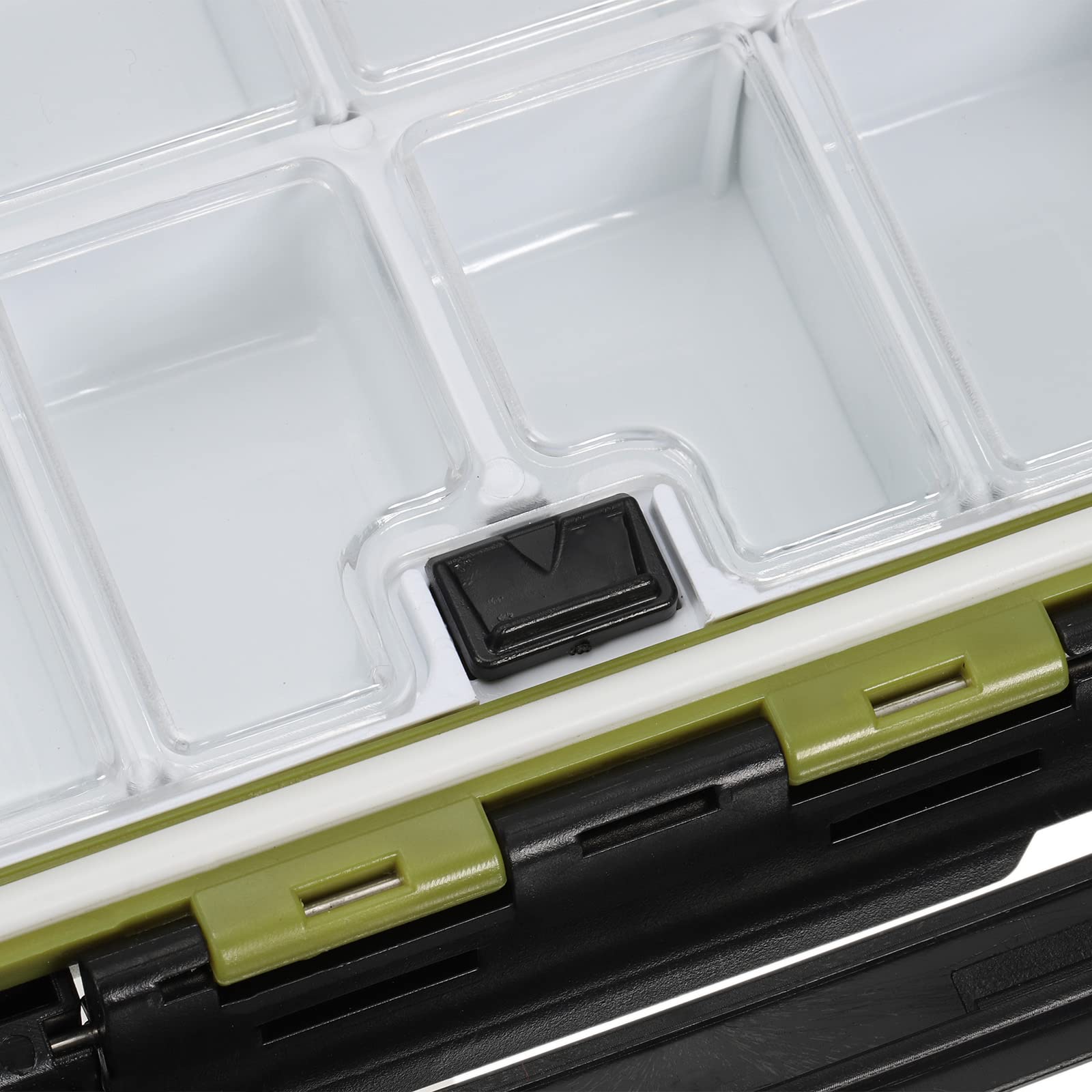 PATIKIL Waterproof Fishing Lure Box, 2 Pack Plastic Two-Sided Fish Tackle Bait Storage Container, Green
