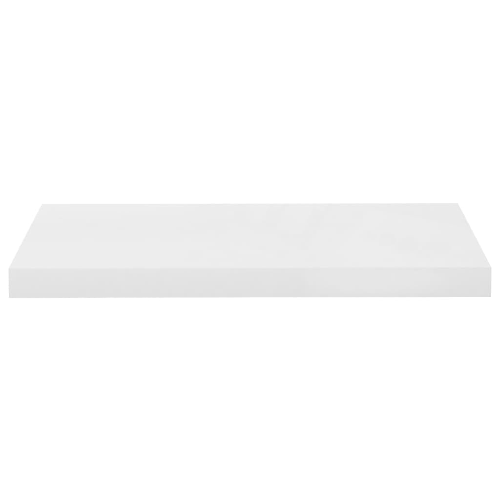 vidaXL Set of 4 High Gloss White Floating Shelves - Durable Honeycomb MDF with Metal Frame - 23.6"x9.3"x1.5"