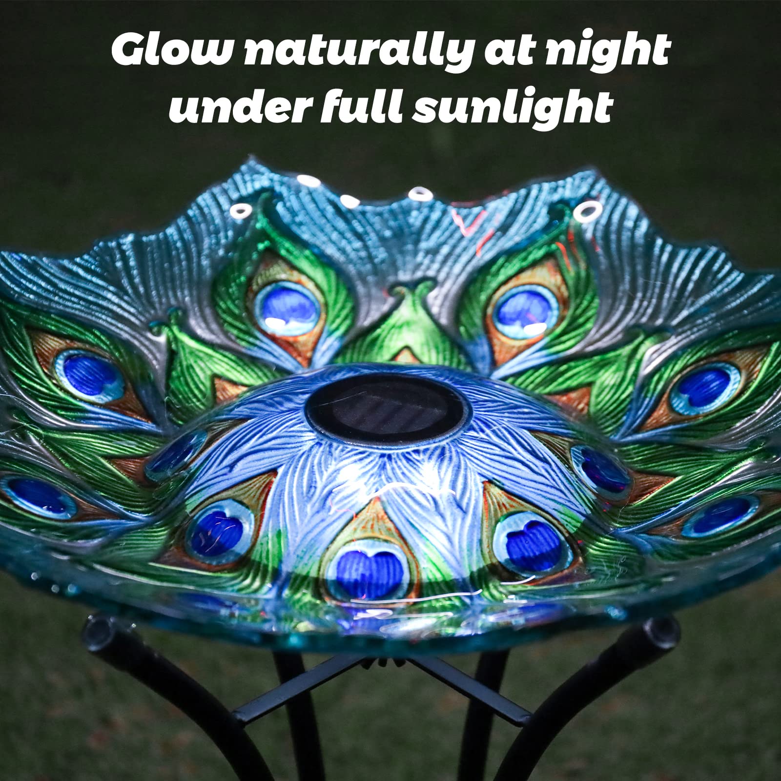 MUMTOP Solar Panels for Bird Bath, 6 Led Solar Power Light Automatically Glow at Night, Waterproof Suitable for Birdbath Outdoor, Yard, Garden Decoration