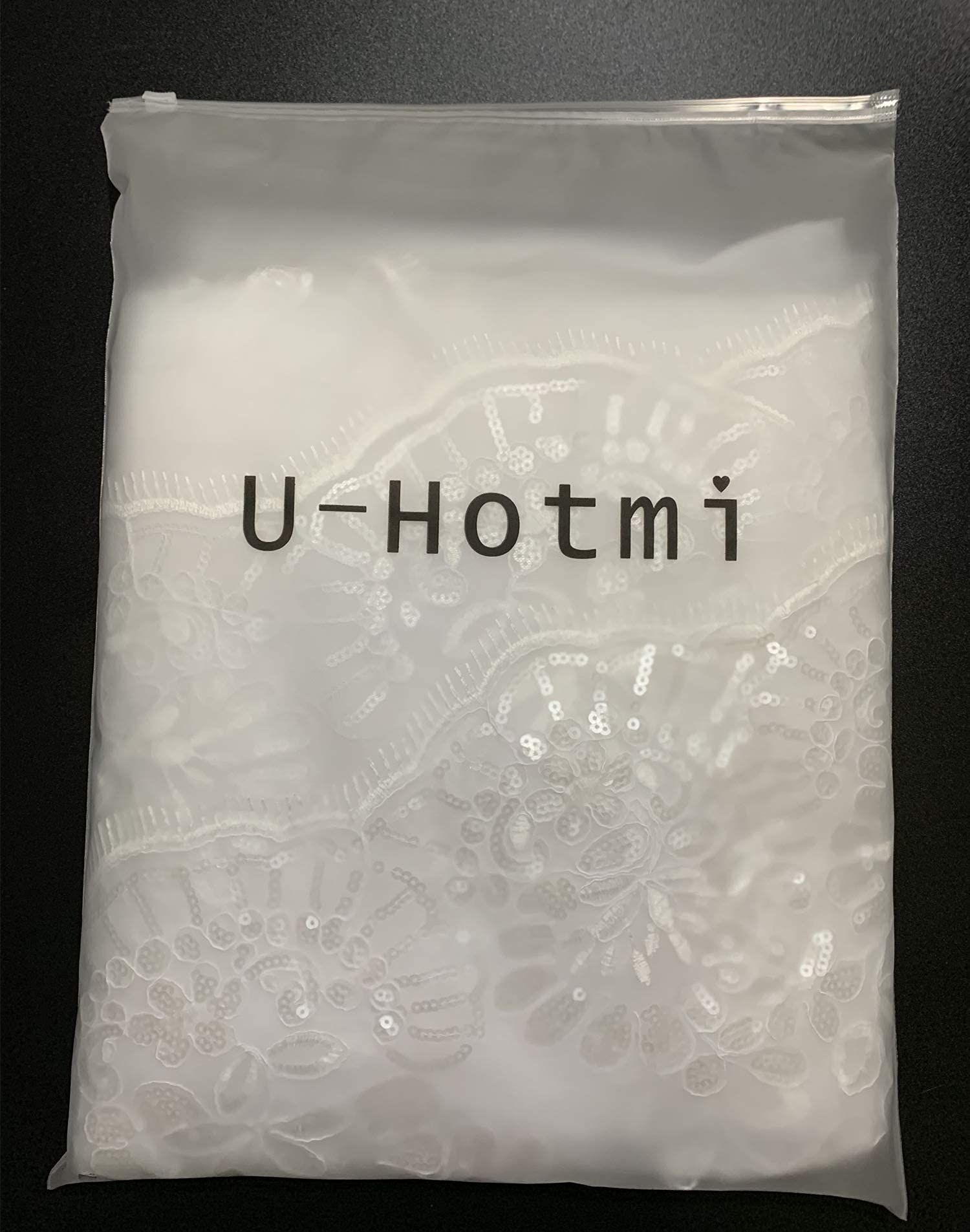 U-Hotmi Wedding Veil Cathedral Bridal Veil for Women Lace Sequins 1 Tier Long Wedding Bridal Veil, White