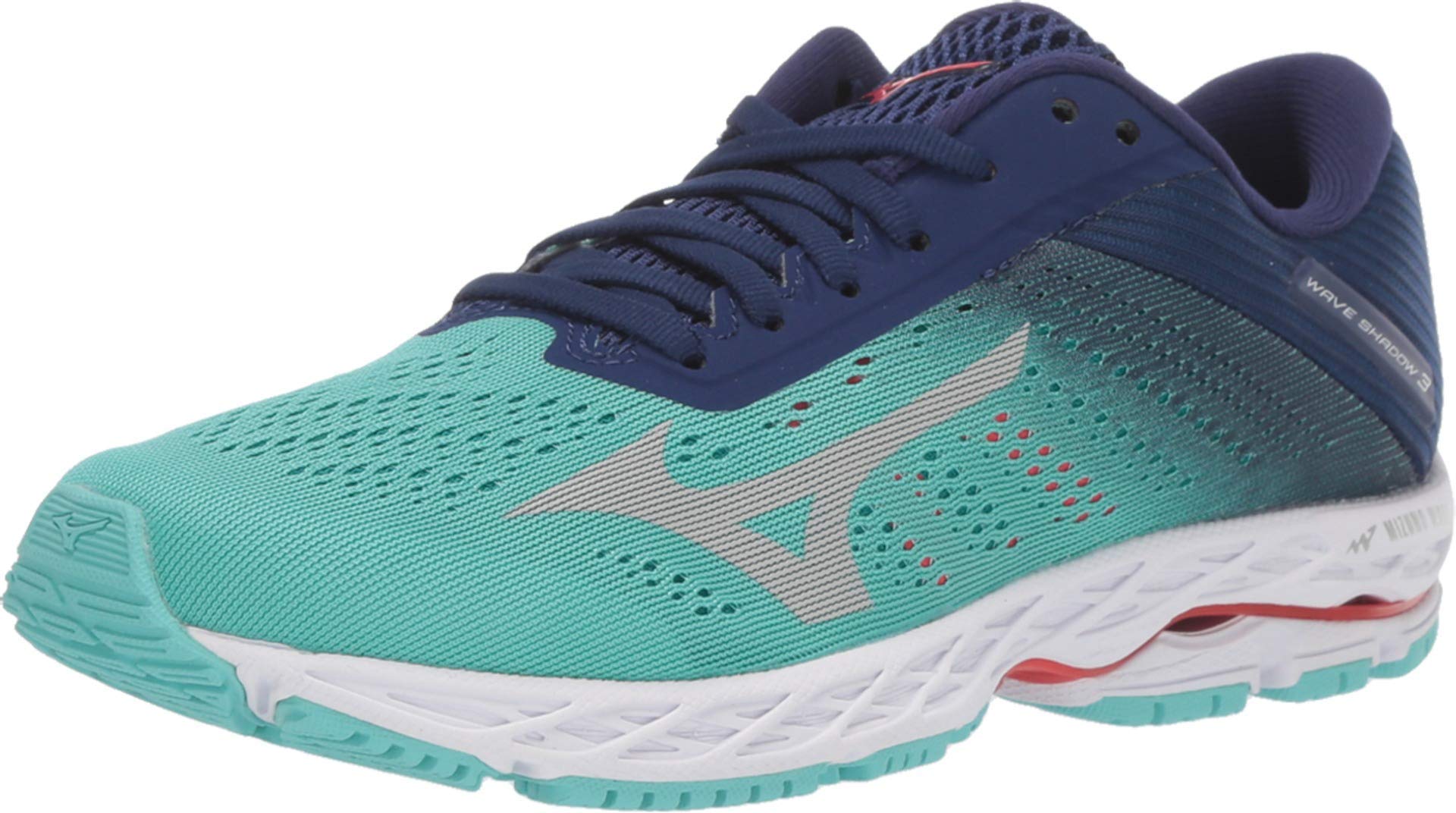 Mizuno Women's Wave Shadow 3 Running Shoe, Blue Grass-Glacier Gray, 11 B US