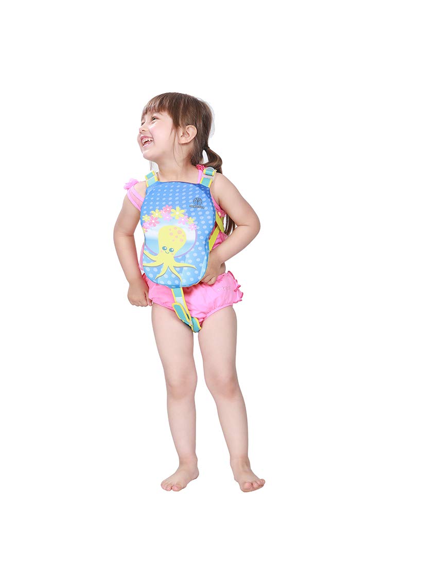 Megartico Swim Foam Pad Trainer Learning Floatation Padded Vest (Blue Yellow Octopus, 4-6 Year)