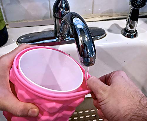 The Ultimate Mini Ice Cube Maker Pink Silicone Bucket Ice Mold and Storage Bin, Portable 2 in 1 Ice Cube Maker, Small Ice Container Makes Frozen Ice Cubes, Craft Ice, Closed Ice Cube Tray, Round