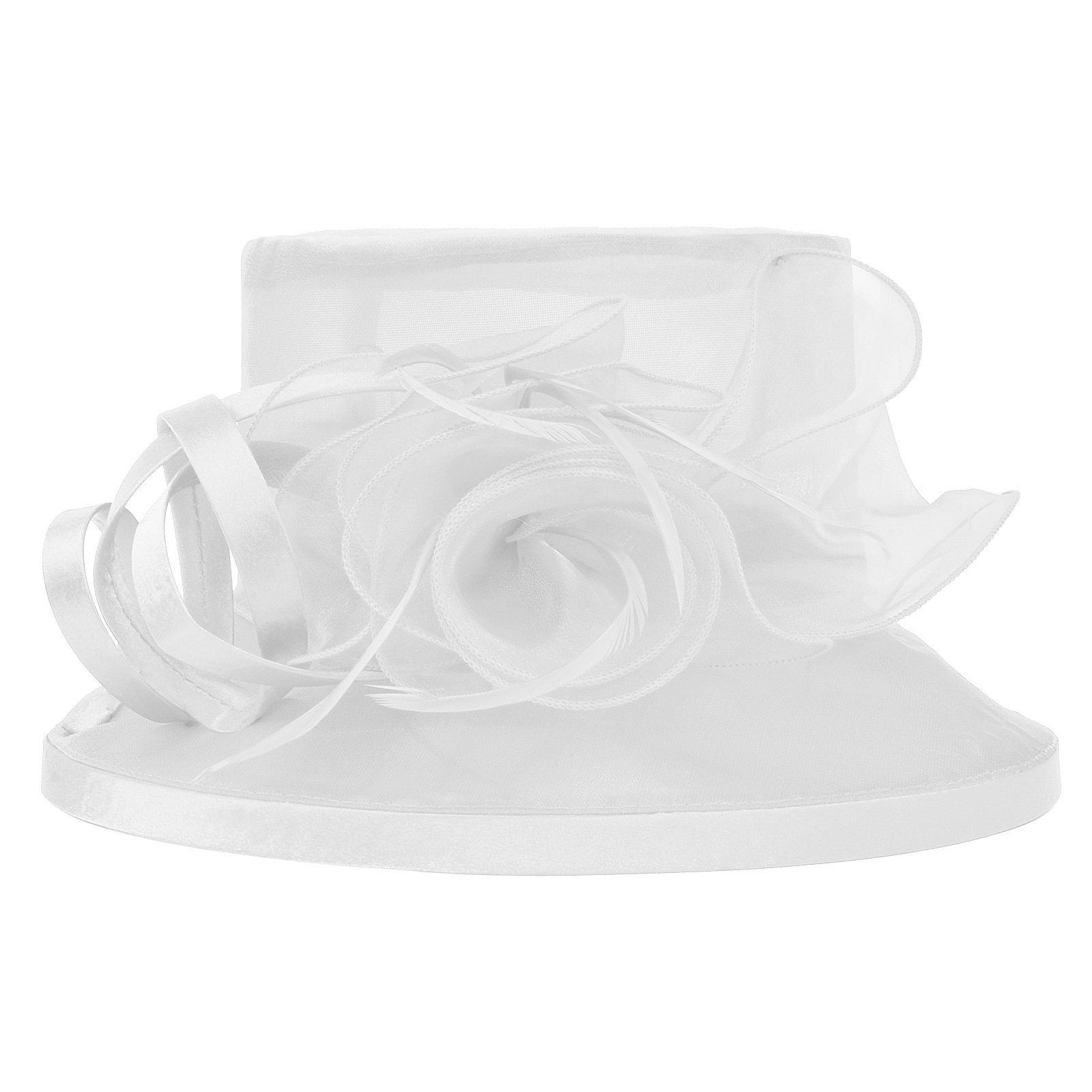Original One Women's Kentucky Derby Tea Part Dress Church Fascinators Fancy Hats (White) M