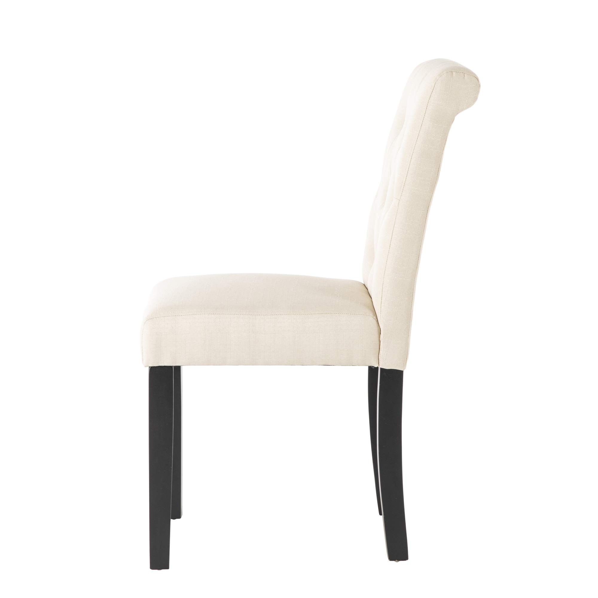 NOBPEINT Fabric Dining Chairs with Solid Wood Legs Set of 4, Beige