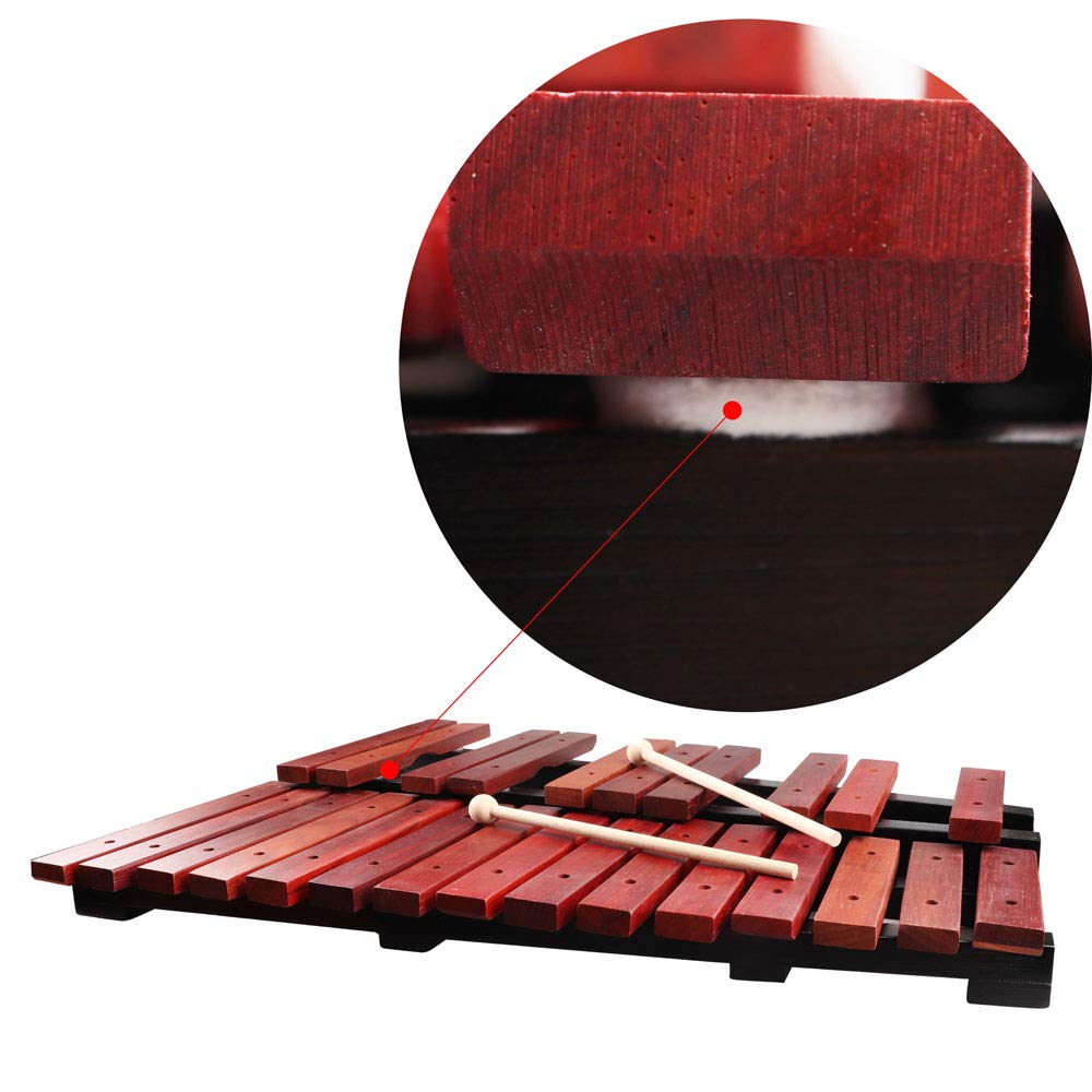 Mr.Power 25 Note Wood Xylophone G5- G7 Wooden Glockenspiel with Mallet, Case for School Student Band Professional Players