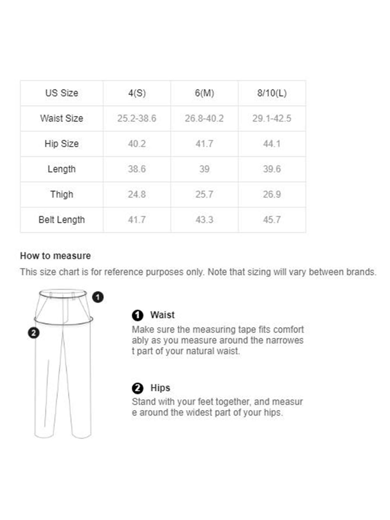 Romwe Women's Workout Jogger Pants Lightweight Hiking Outdoor Cargo Sweatpants with Belted Tartan Small