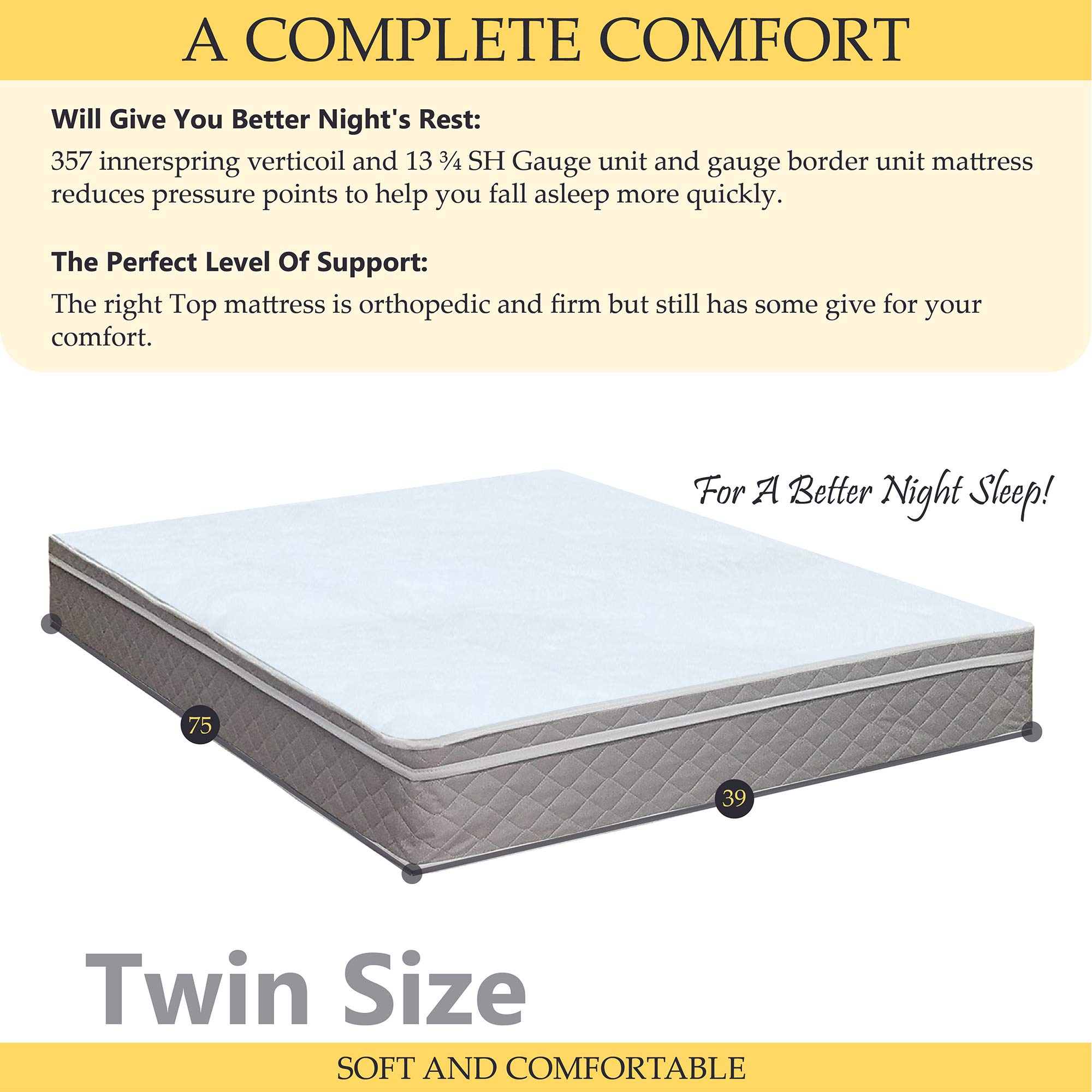 Nutan 10-Inch " Eurotop Innerspring Mattress And 8-Inch Wood Boxspring/Foundation Set Twin Size