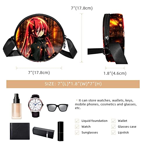 Wangsxing Small Crossbody Bag Anime Girl Round Purse Wallet Shoulder Bag