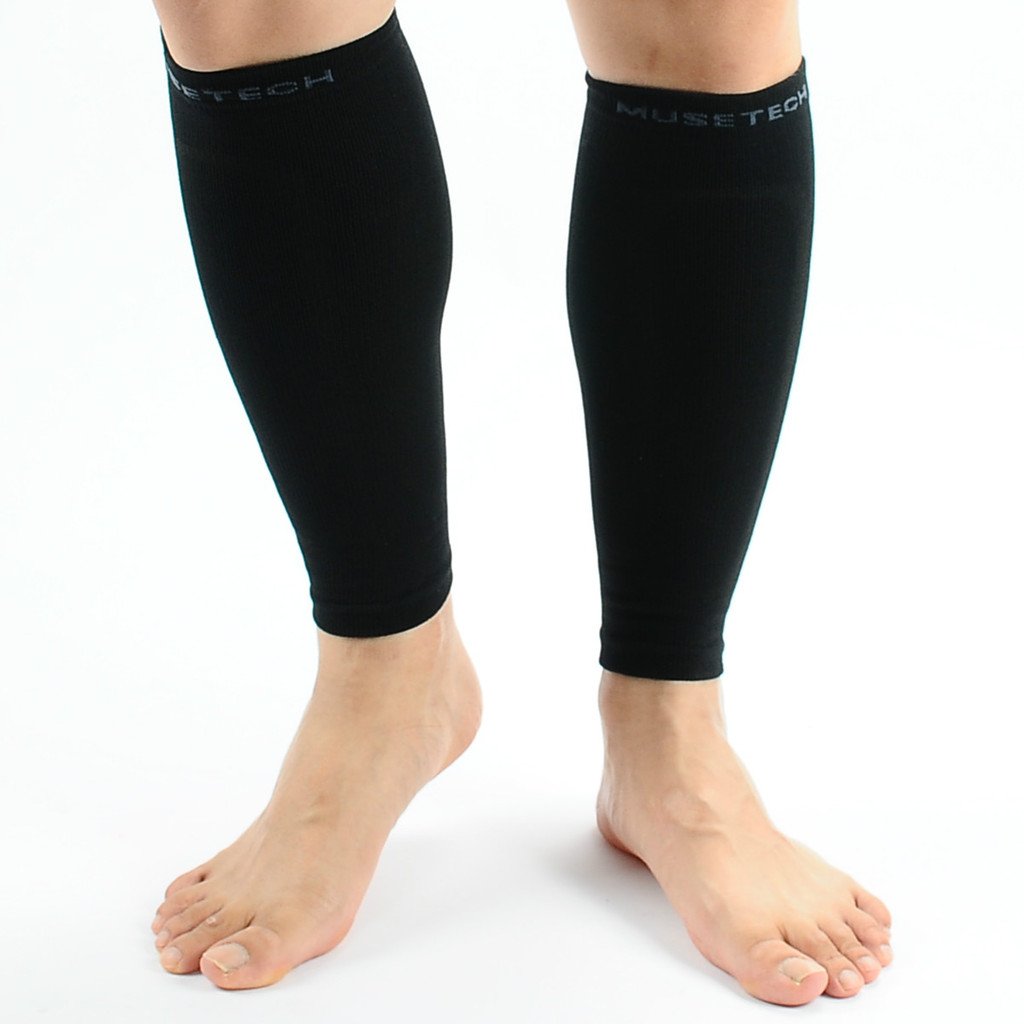 MUSETECH Calf Compression Sleeves (Pair) S/M Black
