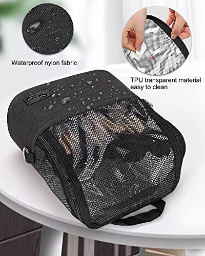 MONSTINA Makeup Brush Case,Makeup Brush Holder with Adjustable Dividers,Large Capacity Makeup Brush Bag with Shoulder Starp,Professional Makeup Artist Tool Storage Organizer