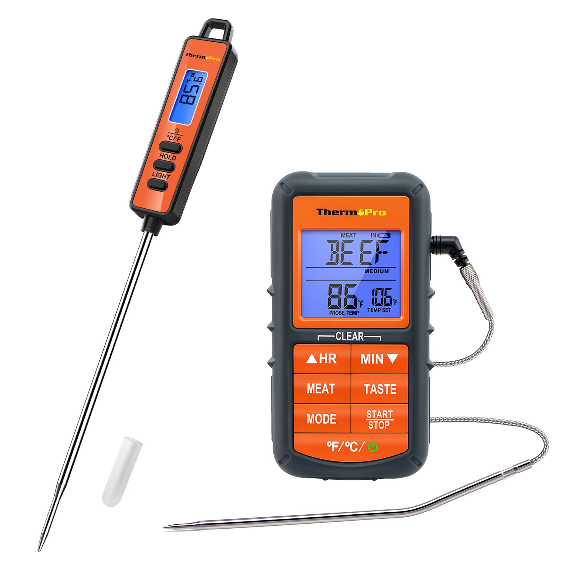 ThermoPro TP01A Digital Meat Thermometer for Cooking + ThermoPro TP06B Digital Grill Meat Thermometer with Probe