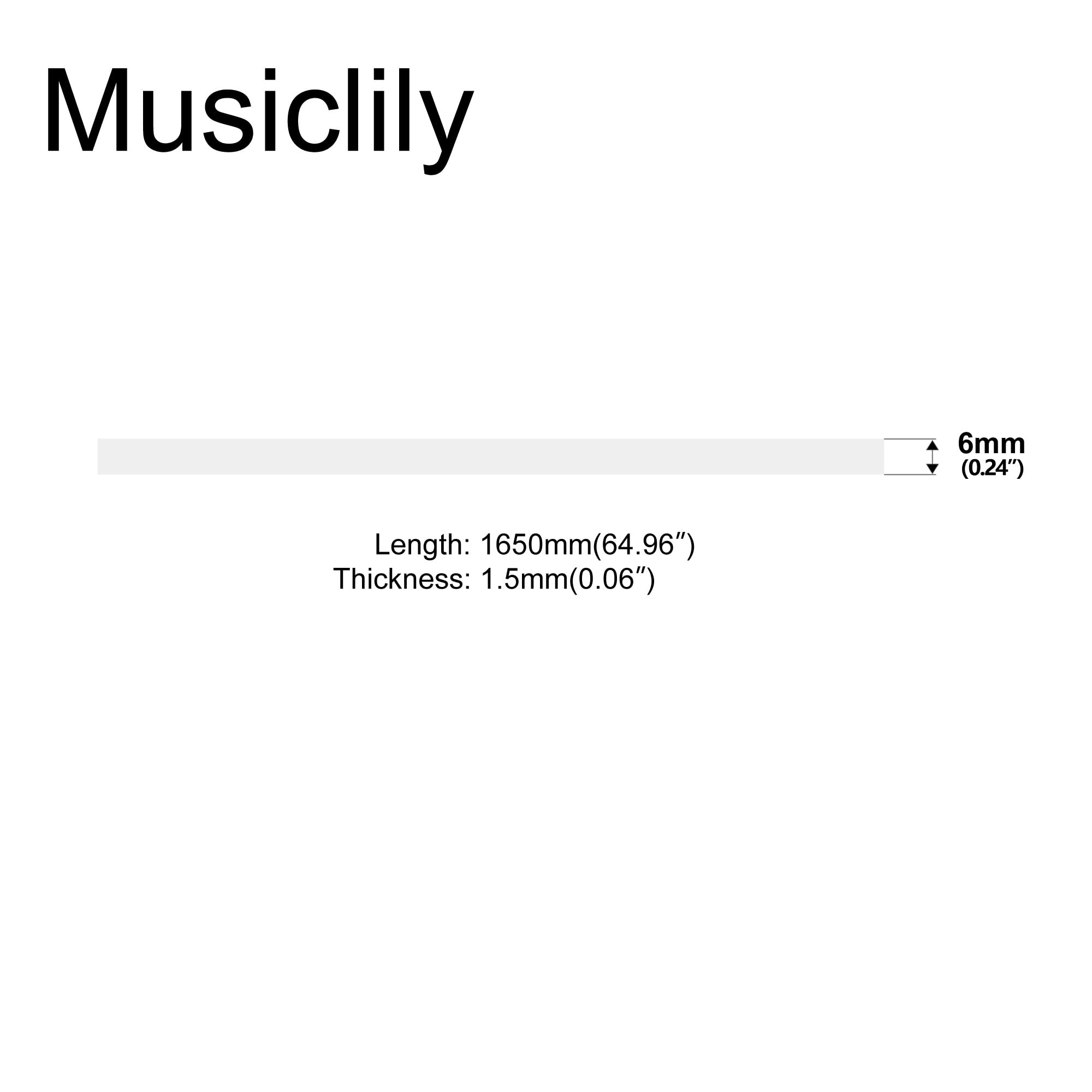 Musiclily Plastic Guitar Binding Purfling Strip 1650 x 6 x 1.5 mm, Tortoise Shell