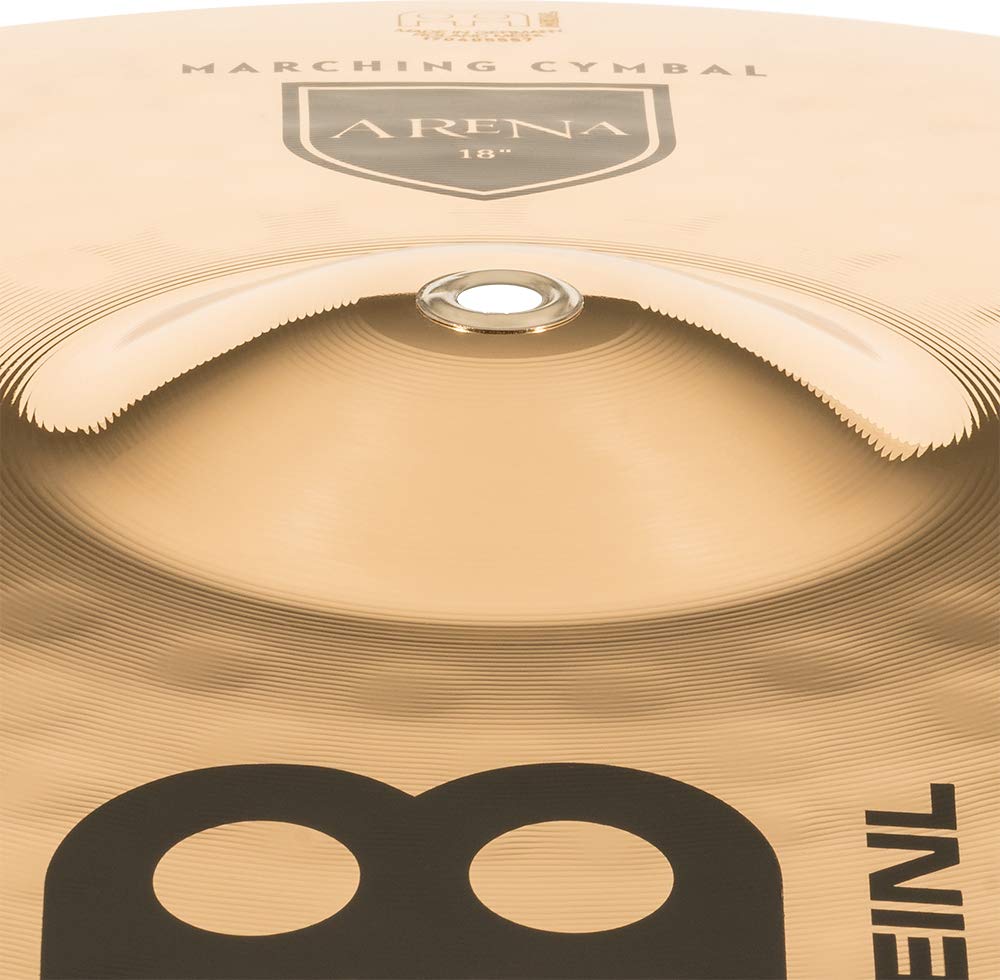 Meinl 18β Arena Marching Cymbal Pair with Straps - Professional Bronze Alloy Brilliant Finish - Made In Germany, 2-YEAR WARRANTY (MA-AR-18)