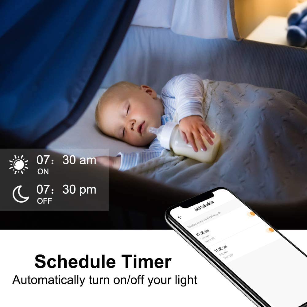 OHLUX Smart WiFi & Bluetooth Light Bulbs Work with Alexa Google Home Siri, 10W 900lumen LED Light Bulb Dimmable 2700K Warm Light to 6500K Daylight, A19 E26 (100W Equivalent) 8Pack