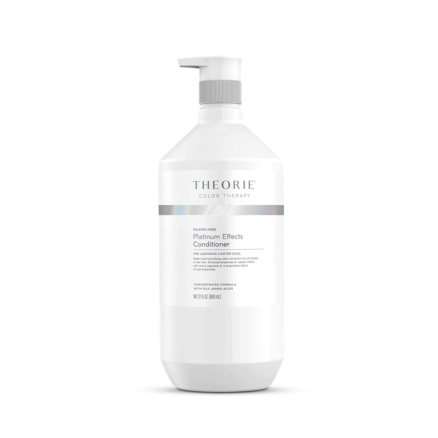 Theorie Platinum Effects Conditioner- Concentrated Color Maintenance and Correction for Blonde, Silver & Color Treat Hair. Potent Pigments Eliminate Brassiness & Yellowing. (800 mL)
