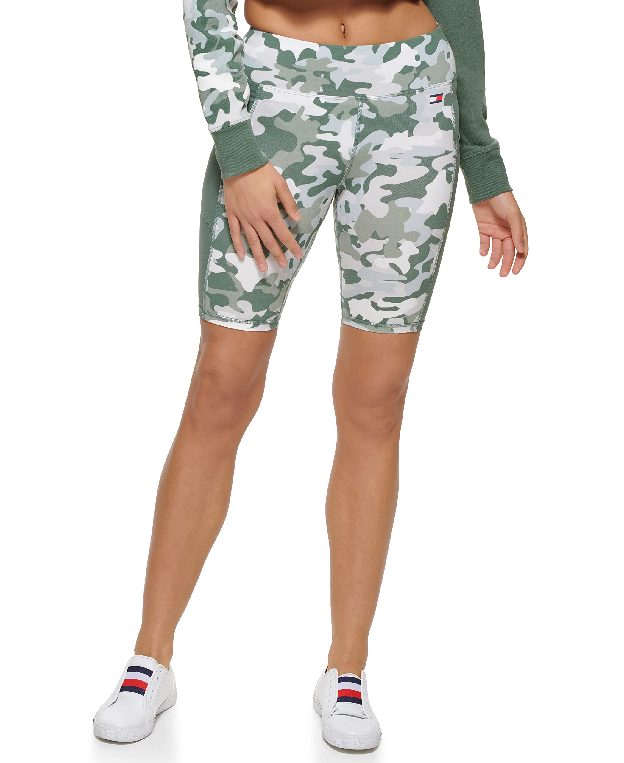 Tommy Hilfiger Womens Sport Bike Short,Basil,Small