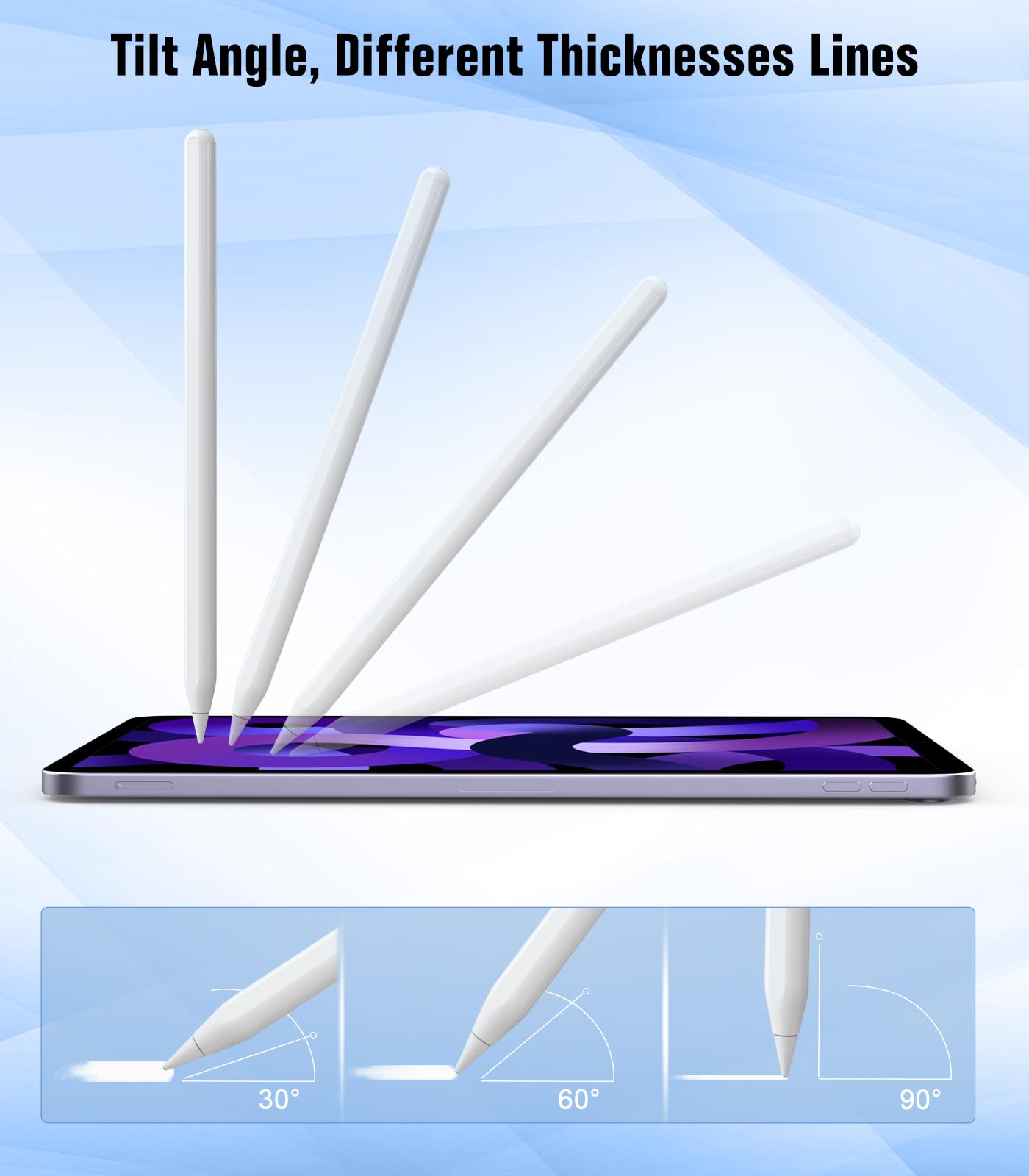 MoKo iPad Pencil 2nd Generation with Magnetic Wireless Charging,Apple Pencil 2nd Generation,Stylus Pen for iPad Pro 12.9 in 6/5/4th,iPad Pro 11 in 4/3,iPad Air 5/4,iPad Mini 6th,Tilt & Palm Rejection
