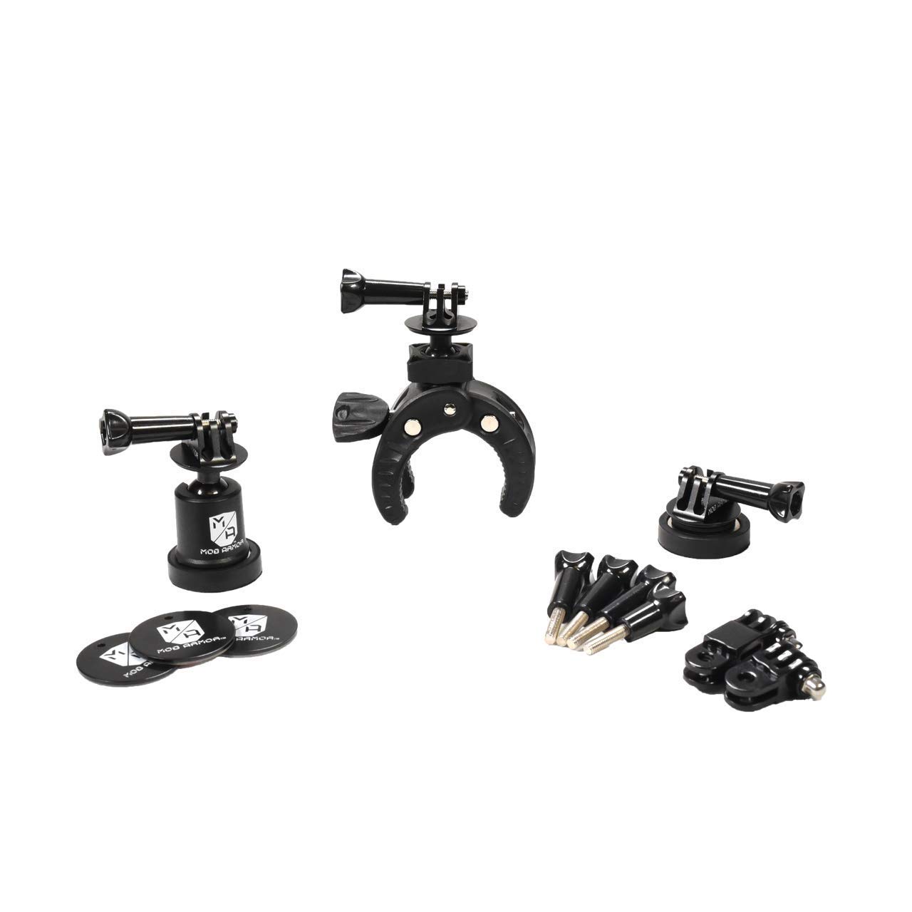 Mob Armor Action Camera Bundle - Content Creator Essentials for Camera Car Mount, Camera Holder for Road Adventures, Action Camera Accessories (Claw, Magnetic Mounts & Steel Discs w/Nylon Case)