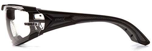 Pyramex Endeavor Plus Safety Glass Black/Gray Frame With Foam Padding Clear H2MAX Anti-fog Lens
