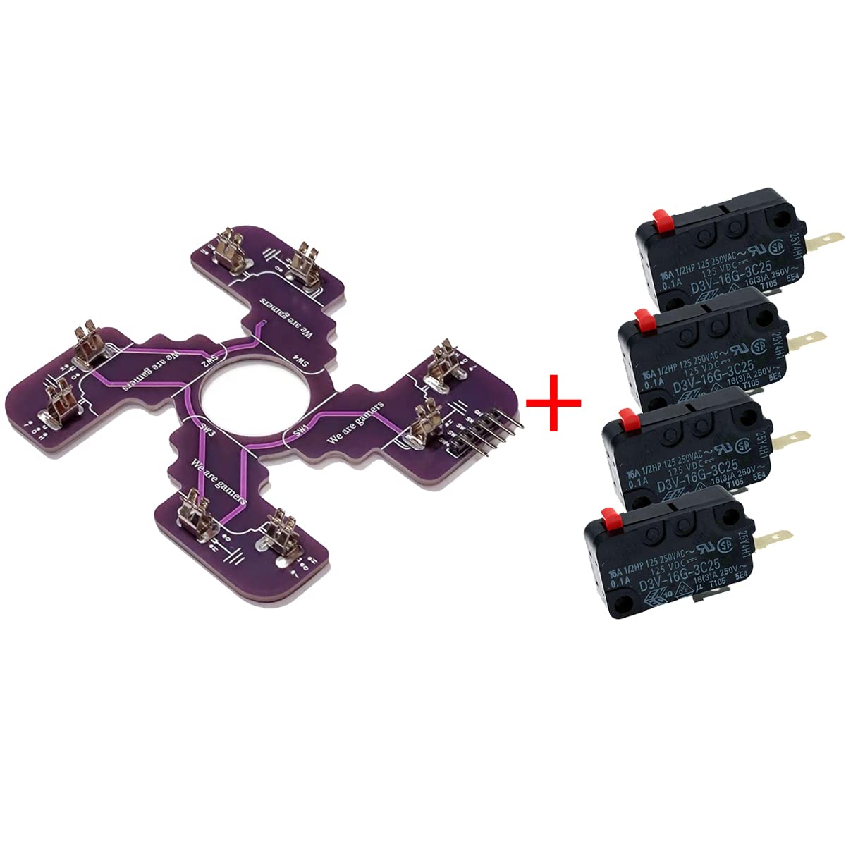 Replaced JLF PCB for Sanwa TP-MA PCB Board & 4pcs Omron .187" Micro Switches Hot Swap Joystick Board for Arcade Stick DIY OTTO DIY V2 V5 Kit