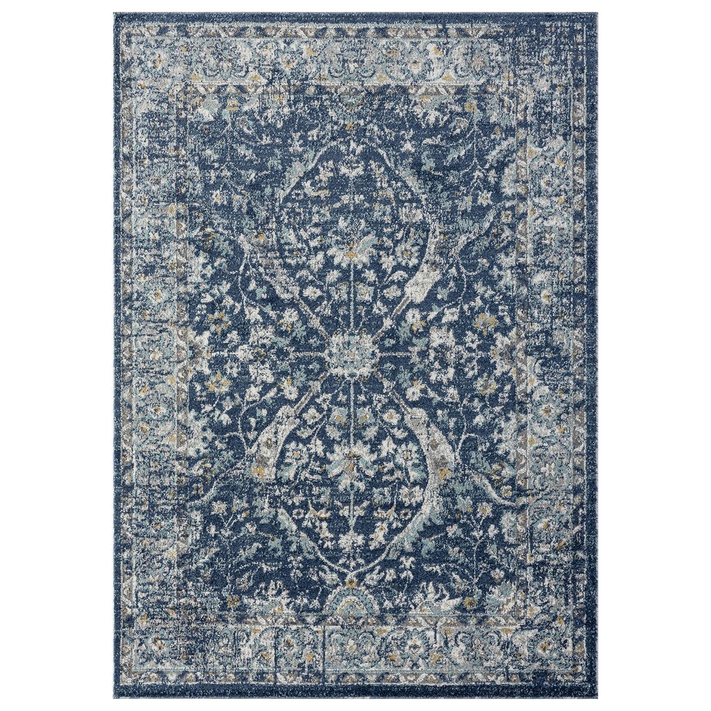LUXE WEAVERS Euston Collection 8060 Silver 8x10 Modern Oriental Area Rug