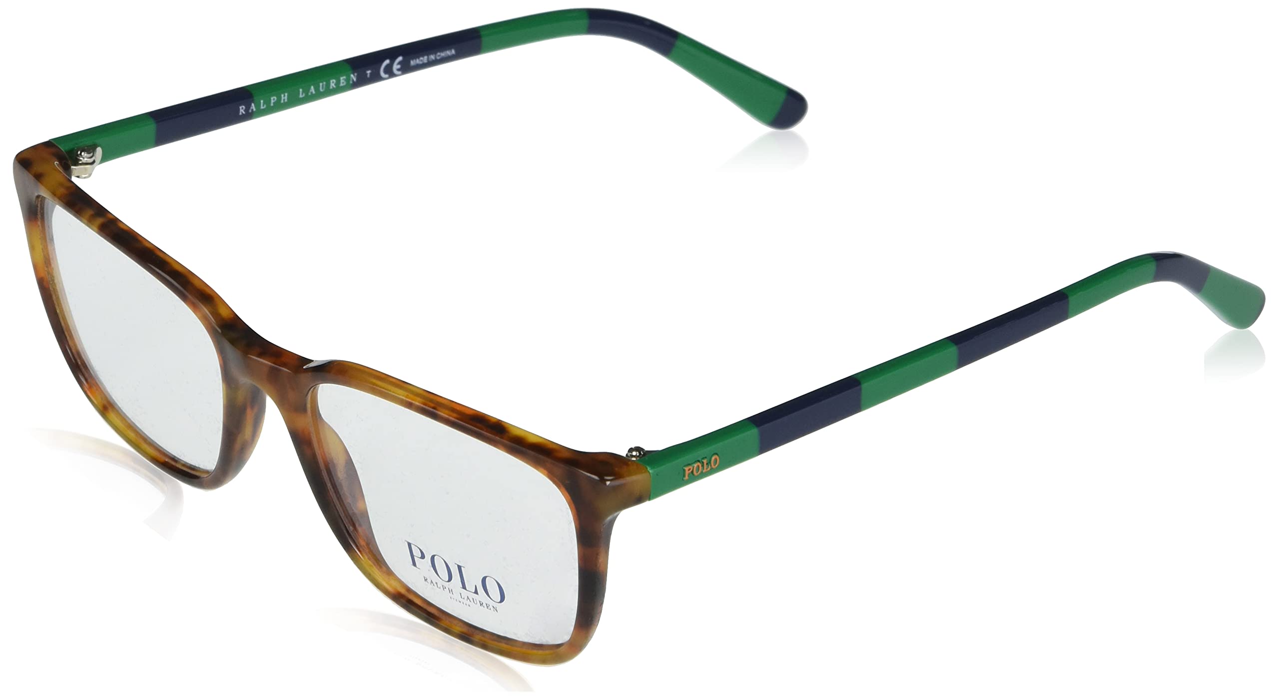 Polo Ralph Lauren Men's PH2234 Semi-Circular Prescription Eyewear Frames, Shiny Jerry Havana/Demo Lens, 54 mm