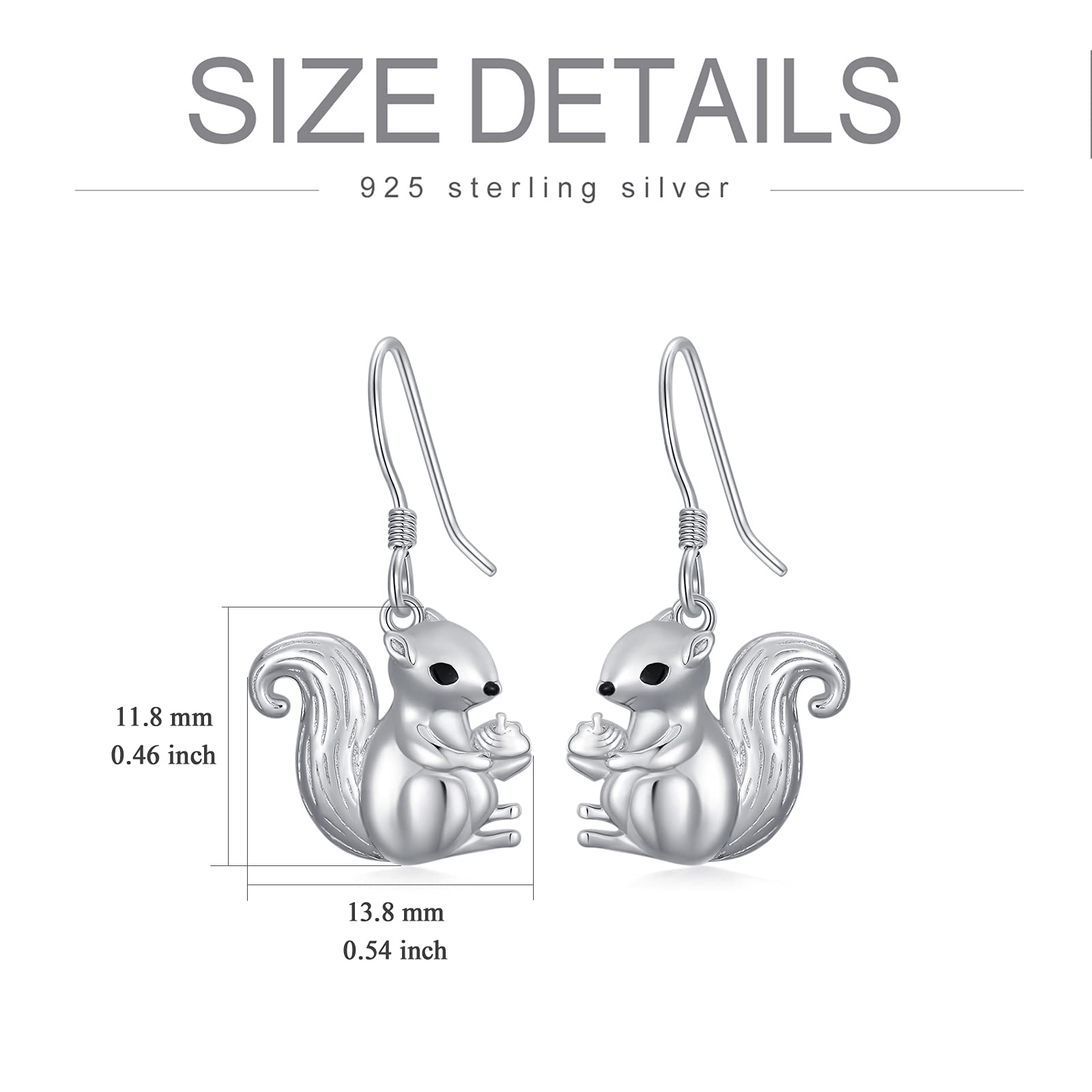 PROESS Frog/Squirrel Earrings Sterling Sliver Frog Jewelry Frog Gift for Women Girl Nickel Free (Squirrel)