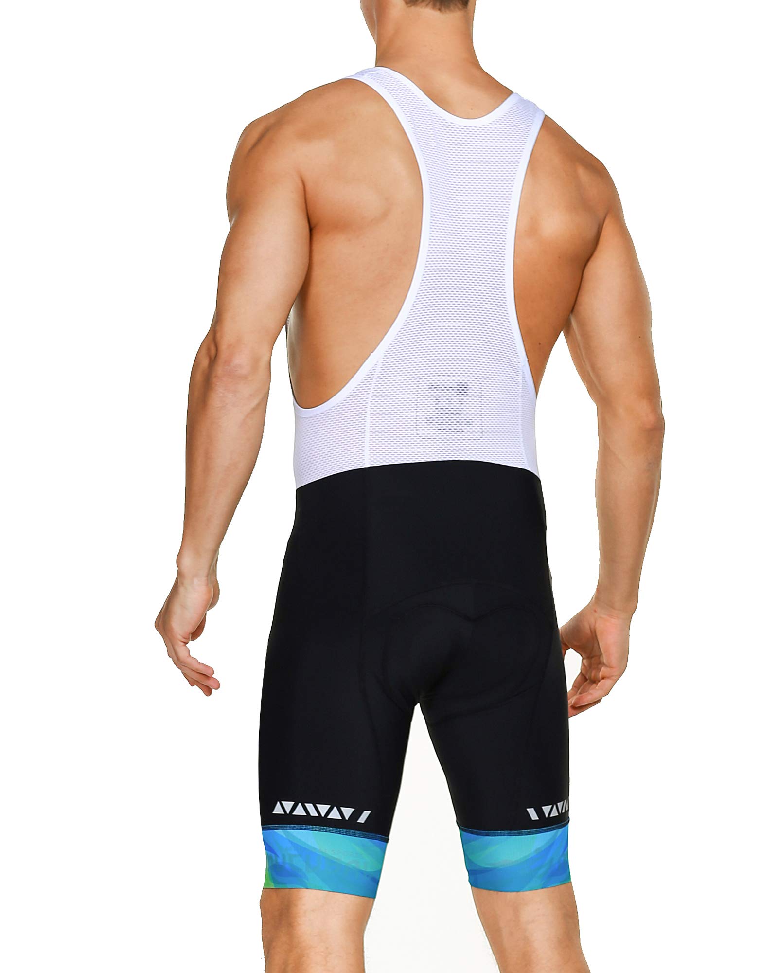 MUCUBAL Men's Cycling Bib Shorts with 3D Breathable Pad Elastic Compression Bike Bibs(Blue,M)