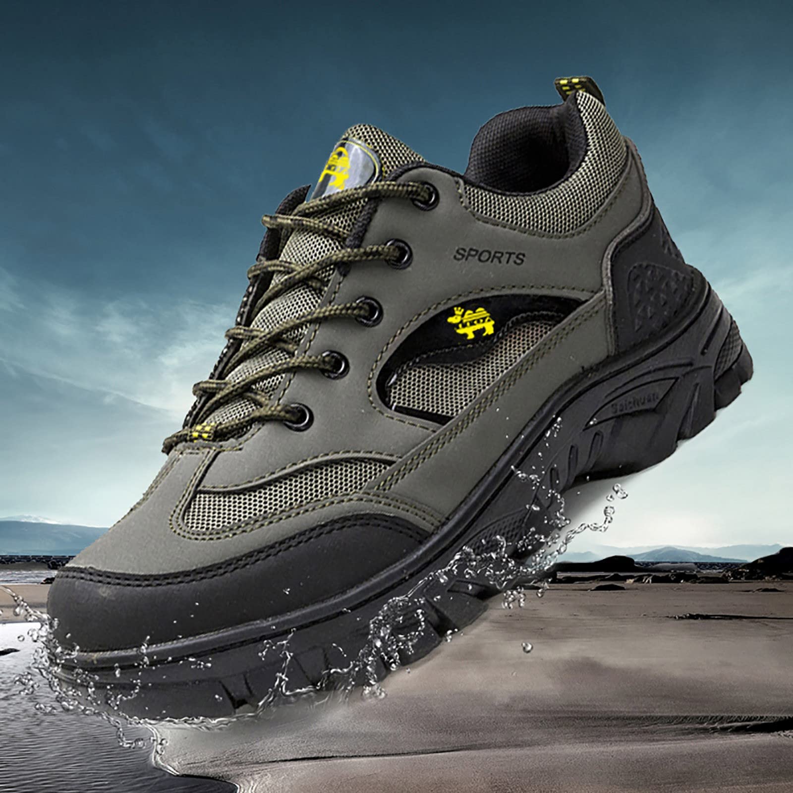 WASERCE Winter Hiking Boots Men Waterproof Insulated Outdoor Boots Non-Slip Trekking Shoes
