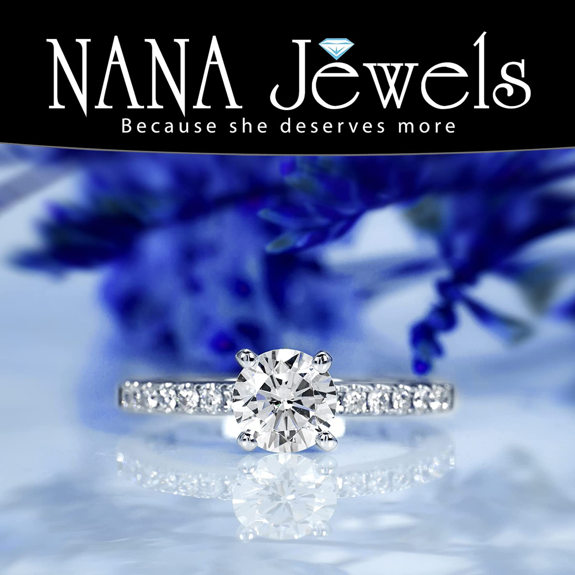 NANA Jewels Round 3.00ct Simulated Diamond Zirconia Engagement Ring Round Cut Solitaire in Silver with 7 Size
