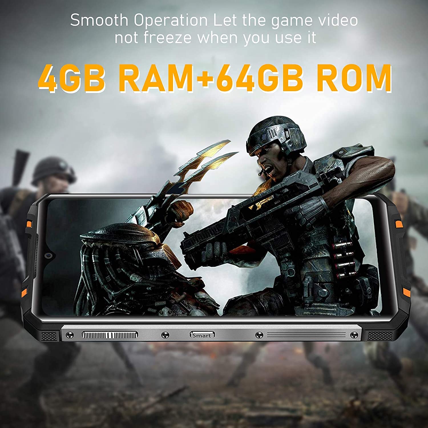 OUKITEL WP8 Pro Rugged Smartphone, 6.49” Display, 4GB 64GB Dual SIM IP68 Waterproof Rugged Phone, NFC, Triple Camera Unlocked Cell Phone, 5000mAh Battery Face/Fingerprint ID GPS, Black [2021 Upgraded]