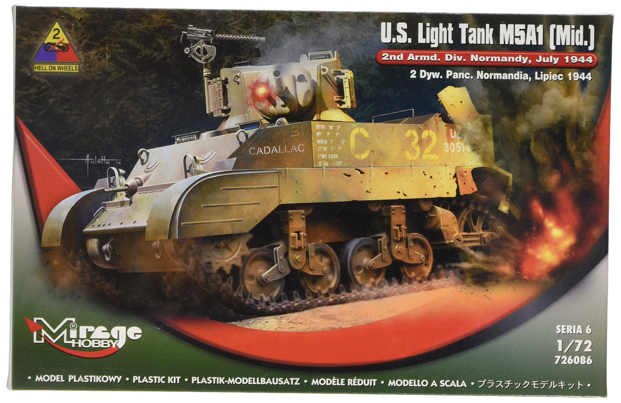 Mirage Hobby 726086 Model Kit U S Light Tank M5A1 Mid