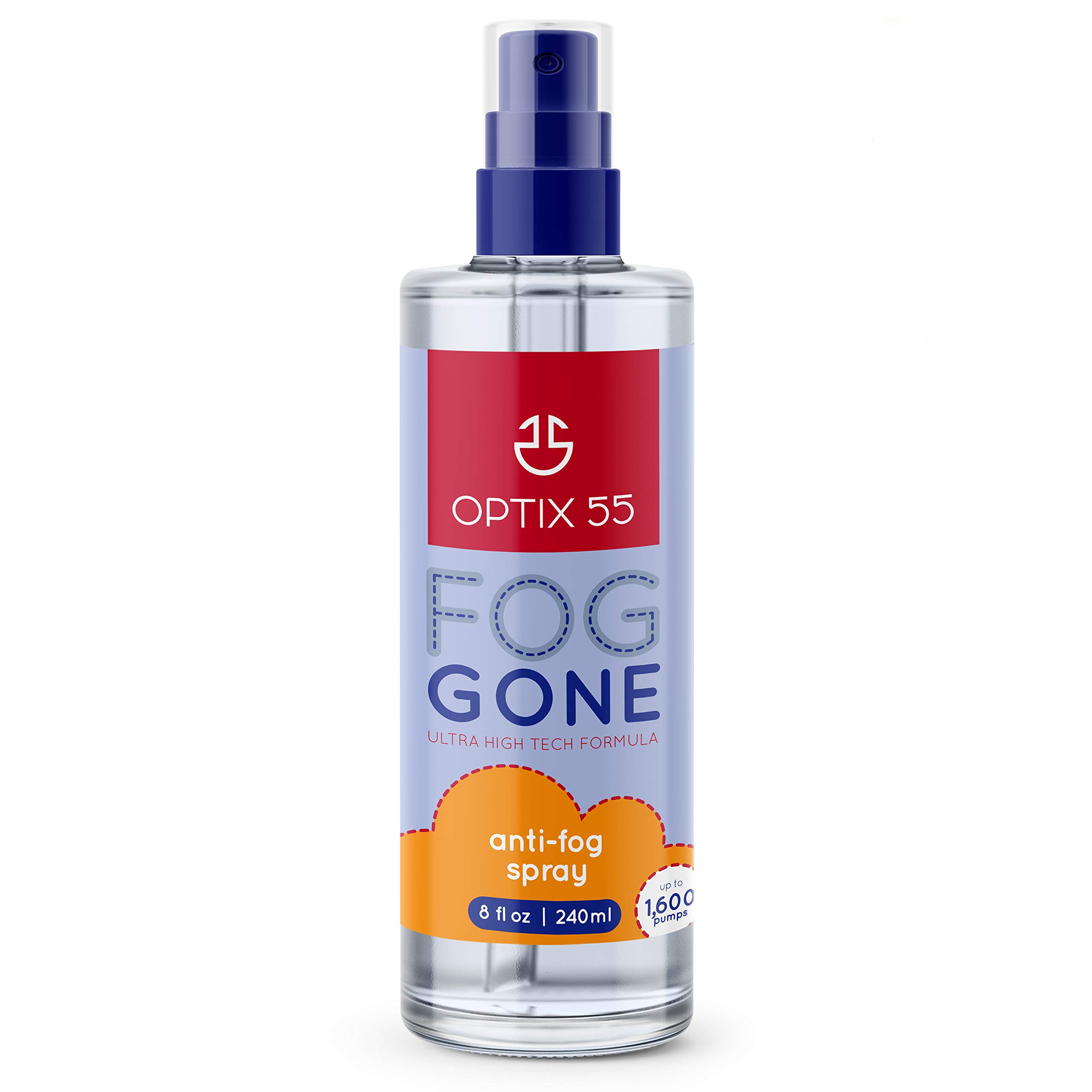 Optix 55 Anti-Fog Spray for Non-Reflective Lenses | Prevents Fogging of Glass or Plastic Windows, Mirrors, Eyewear Lenses, Glasses, Swim Goggles, Ski Masks | Streak Free, Long Lasting Solution (8.00)