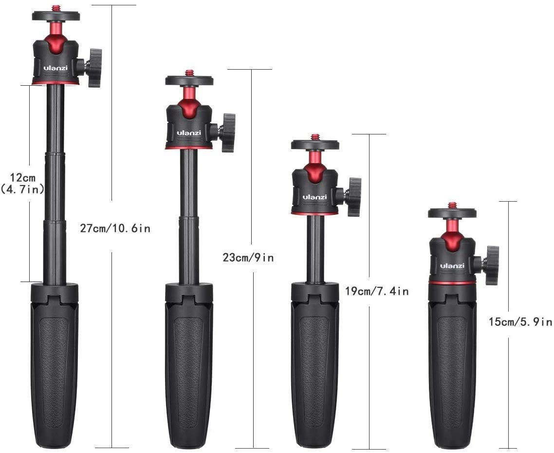MT-08 Mini Smartphone Selfie Stick Tripod for iPhone, Camera Extendable Handle Grip Vlog Pole for Sony RX100 VII M1 M2 M3 M4 M5 M6 A6400 A6500 Canon G7X Mark III