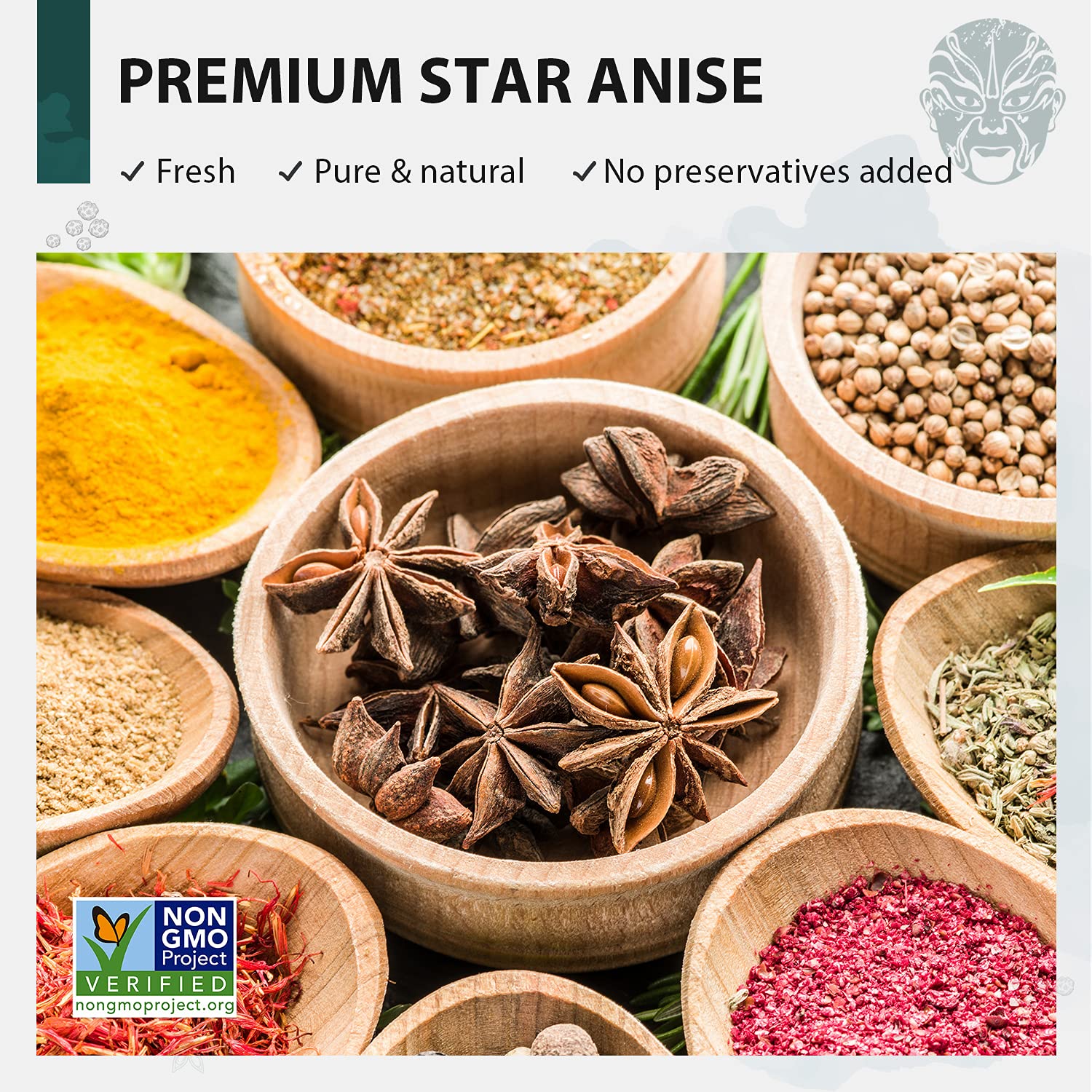 Soeos Star Anise, Anise Seeds, Whole Chinese Star Anise Pods for Baking and Tea, Star Anise Whole, 4 oz