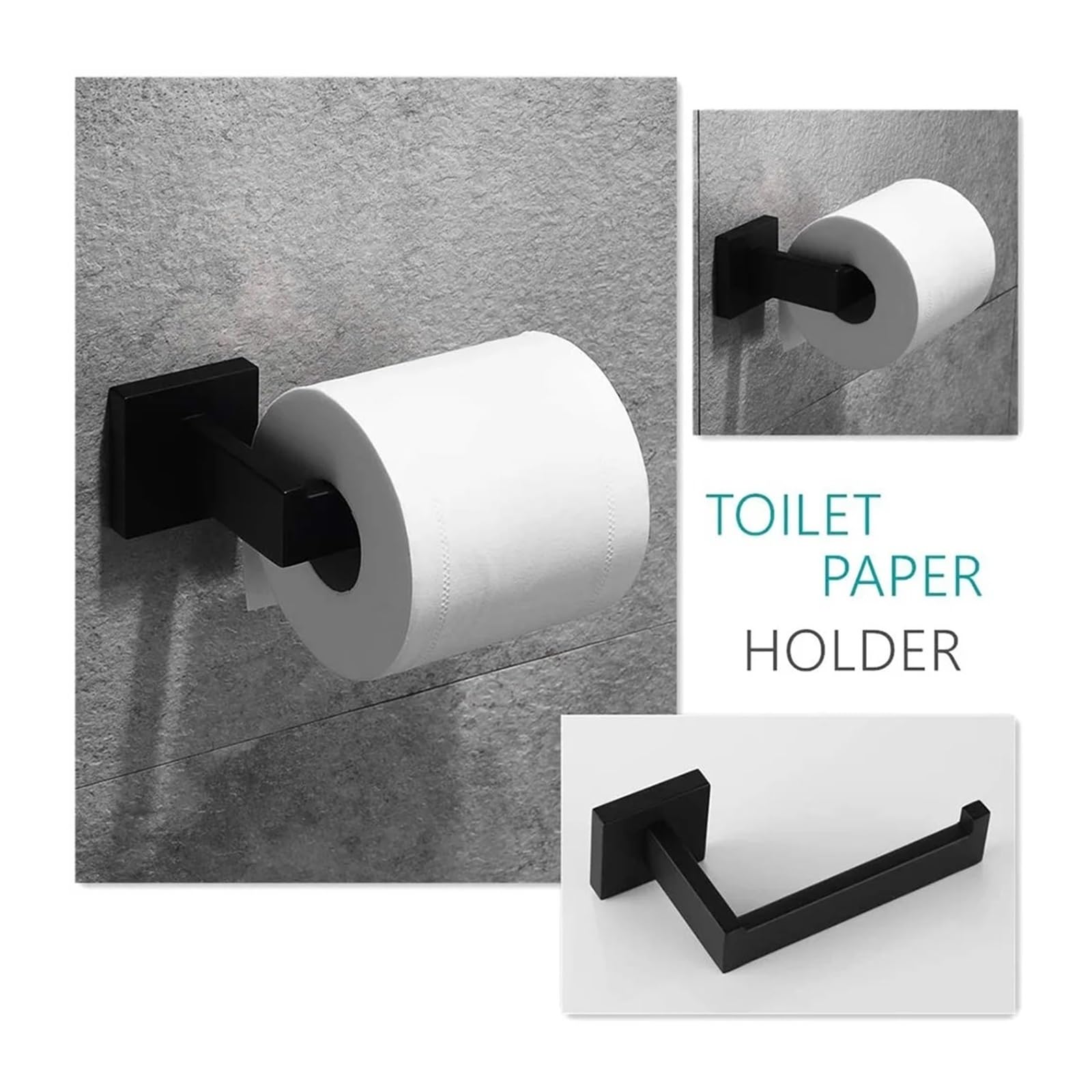 Luxury Black Bathroom Accessories Set Bathroom Hardware Set Household Hanger Towel Rack Roll Paper Rack Coat Hook Sets 4 Pcs Kit