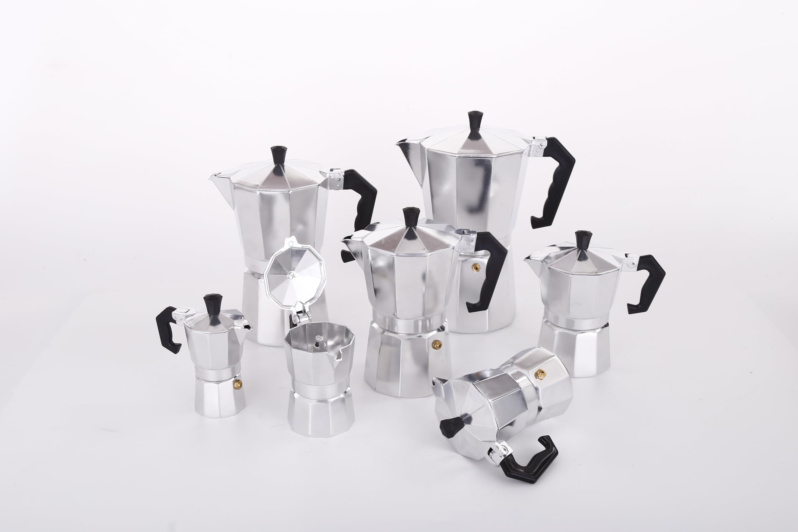 MVPLUE Classic Moka Pot 6 Cup 9 oz,Stovetop Espresso Maker Aluminum Silver,Cuban Coffee Maker, Greca,Make Delicious Coffee Easily at Home