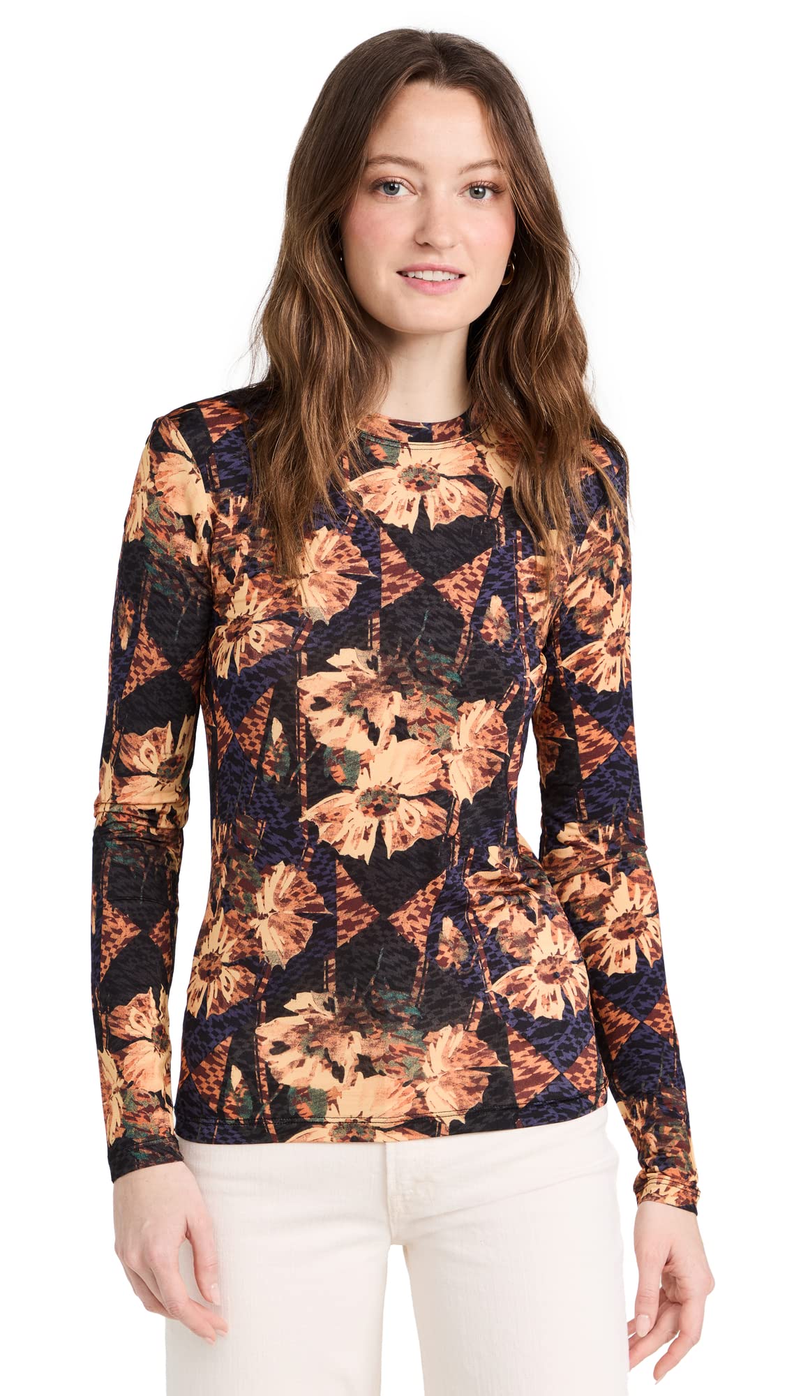 Ulla Johnson Women's Eve Top, Lupine, Blue, Floral, M