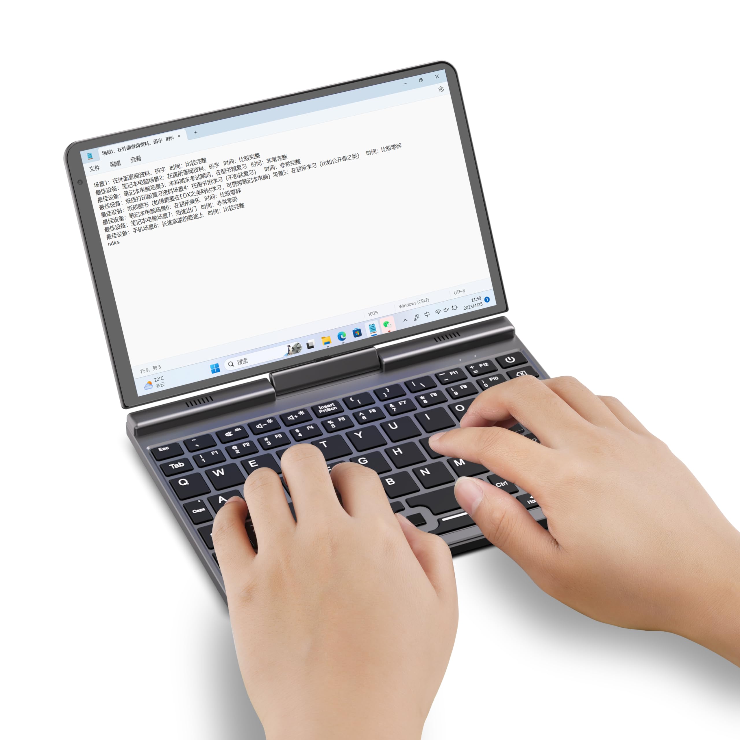 oushedi 8-Inch 2-in-1 Flip Mini Laptop,12th Gen Intel CPU, 12GB LPDDR5 RAM, 1TB M.2 SSD, Touch Screen, Gaming Computer, Portable Presentation PC, Windows 11 Notebook, Wi-Fi 6, Bluetooth 5.2